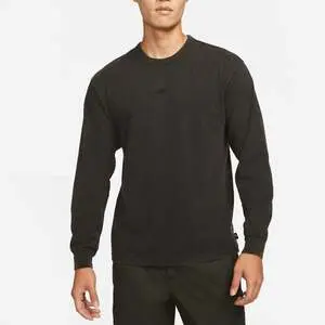 Nike Solid Color Small Logo Round Neck Long Sleeves Black T-shirt - Multi-color