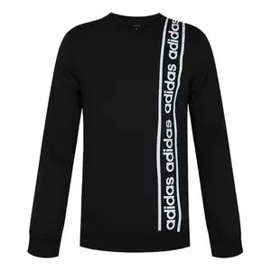 Adidas Crewneck Sweatshirt With Letter Print Detailing - Black