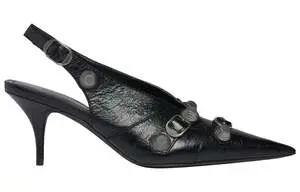 Balenciaga Cagole Slingback 70mm Pumps - Black/silver
