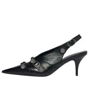 Balenciaga Cagole Slingback 70mm Pumps - Black/silver