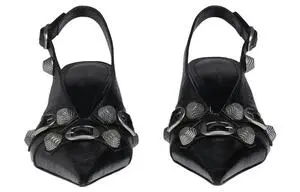 Balenciaga Cagole Slingback 70mm Pumps - Black/silver