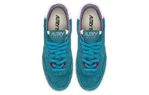 AUTRY Suede Low Top Sneakers - Teal/white/red