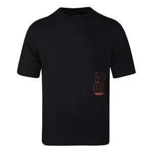 JORDAN 23 Enginereed Round Neck Short Sleeve - Black