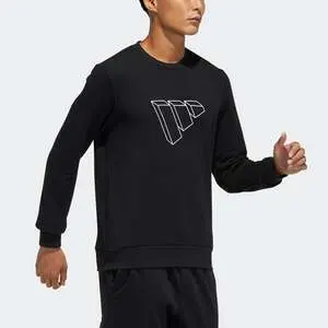 Adidas Fi Swt Ft Bos Logo Printing Sports Round Neck Pullover
