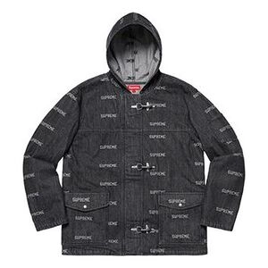 Supreme Ss19 Logo Denim Turnout Jacket - Black