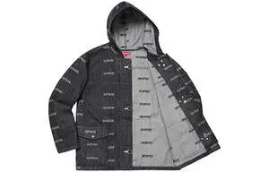 Supreme Ss19 Logo Denim Turnout Jacket - Black