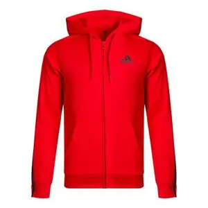 Adidas Logo Hooded Zipper Knit Jacket - Red