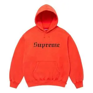 Supreme Fw25 Washed Old English Hooded Sweatshirt - Orange
