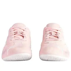 Balenciaga X Puma Speedcat Suede Distressed Sneakers - Pink/white