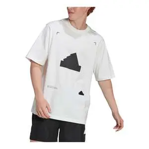 Adidas New Oversized Tee Logo Loose Pullover Round Neck Short Sleeve White T-shirt - Default Colorway