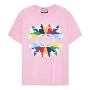 Gucci Ss21 G Printing Cotton Short Sleeve - Pink