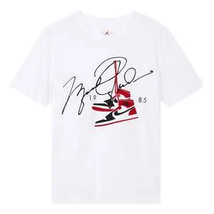 JORDAN Aj85 Signature Printing Short Sleeve T-shirt - White