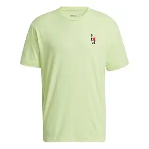 Adidas Neo July Tee 2 Printing Sports Loose Round Neck Short Sleeve - Yellow