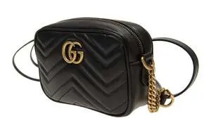Gucci Gg Marmont Quilted Leather Messenger Bag - Black