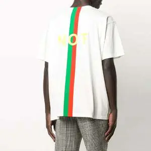 Gucci Fake/not" Alphabet Print T-shirt - White