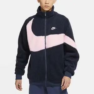 Nike Big Swoosh Logo Fleece Jacket - Black