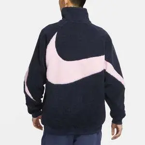 Nike Big Swoosh Logo Fleece Jacket - Black
