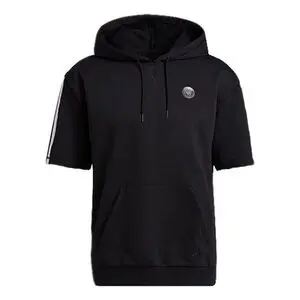 Adidas Short Sleeve Hooded Top - Black