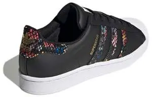 Adidas Superstar Floral Snakeskin Print Sneakers - Black