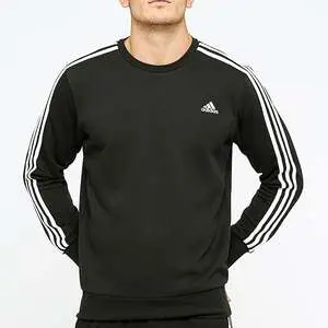 Adidas Sweatshirt With Signature Stripes - Black