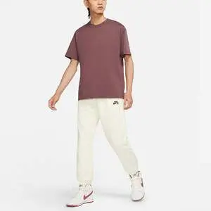 Nike Solid Color Loose Round Neck Short Sleeve Wine Red T-shirt