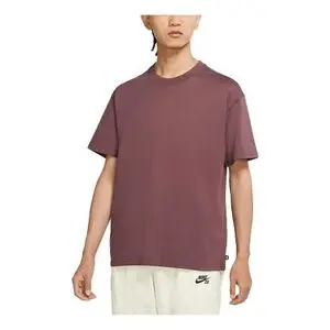 Nike Solid Color Loose Round Neck Short Sleeve Wine Red T-shirt - Default Color