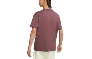Nike Solid Color Loose Round Neck Short Sleeve Wine Red T-shirt