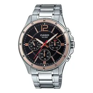 Casio Quartz Analog Stainless Steel Watch - Silverblack