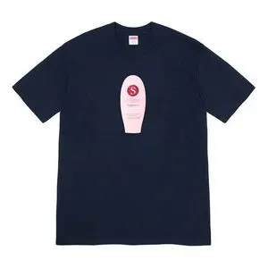 Supreme Fw19 Week 1 Super Cream Tee Short Sleeve Navy - Blue