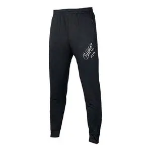 Nike Hollow Out Alphabet Logo Pattern Knit Sports Long Pants - Black