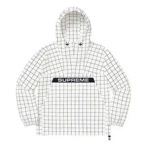Supreme Heavy Nylon Anorak Plaid Interchange Jacket - White
