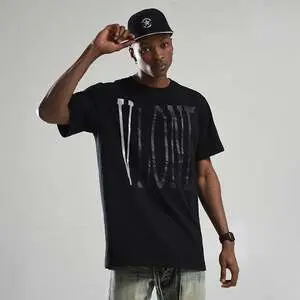 VLONE 3m Reflective Large Logo Short Sleeve Couple Style Black Gray