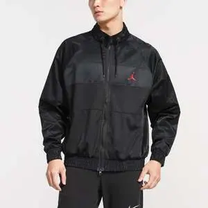 JORDAN Stand Collar Logo Casual Woven Sports Jacket - Black