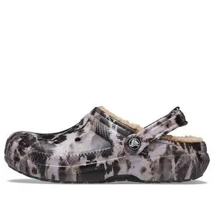 CROCS Classic Lined Bleach Dye Clogs - Black/white/beige