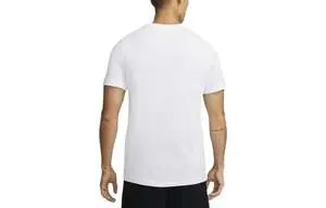 Nike Lebron James Lion Pattern Round Neck Pullover Short Sleeve White T-shirt - Multi-color