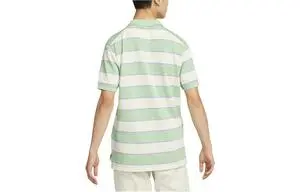 Nike Contrasting Colors Stripe Short Sleeve Green Polo Shirt