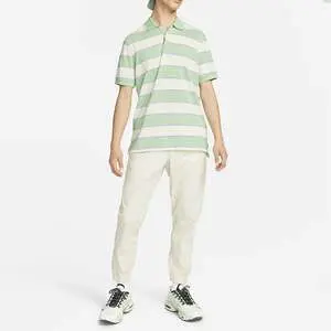 Nike Contrasting Colors Stripe Short Sleeve Green Polo Shirt