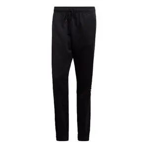 Adidas Training Running Printing Logo Knit Sports Long Pants - Black