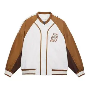 LI-NING Badfive Graphic Baseball Jacket - White/brown