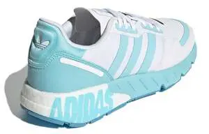 Adidas Zx 1k Boost "bold Logo Graphic Hazy Sky" Sneakers - White/blue