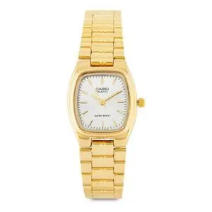Casio Quartz Analog Watch With White Dial - Gold