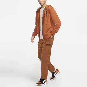 JORDAN Solid Color Splicing Woven Long Pants/trousers