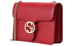 Gucci Leather Organ Crossbody Bag - Red