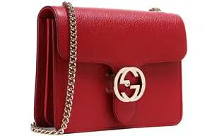 Gucci Leather Organ Crossbody Bag - Red