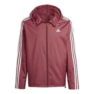 Adidas Essential 3-stripes Woven Windbreaker - Shadow Red