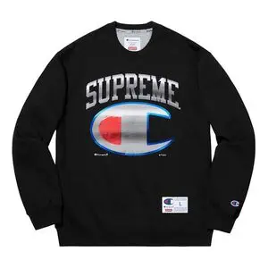 Supreme X Champion Chrome Logo Crewneck - Black