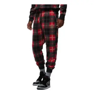 JORDAN Essential Holiday Sweatpants 'red Plaid - Red/black