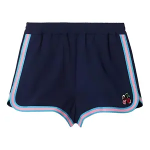 Gucci Cotton Piquet Shorts With Cherry Detail - Blue