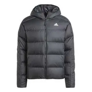 Adidas Midweight Down Hooded Jacket - Black