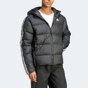 Adidas Midweight Down Hooded Jacket - Black